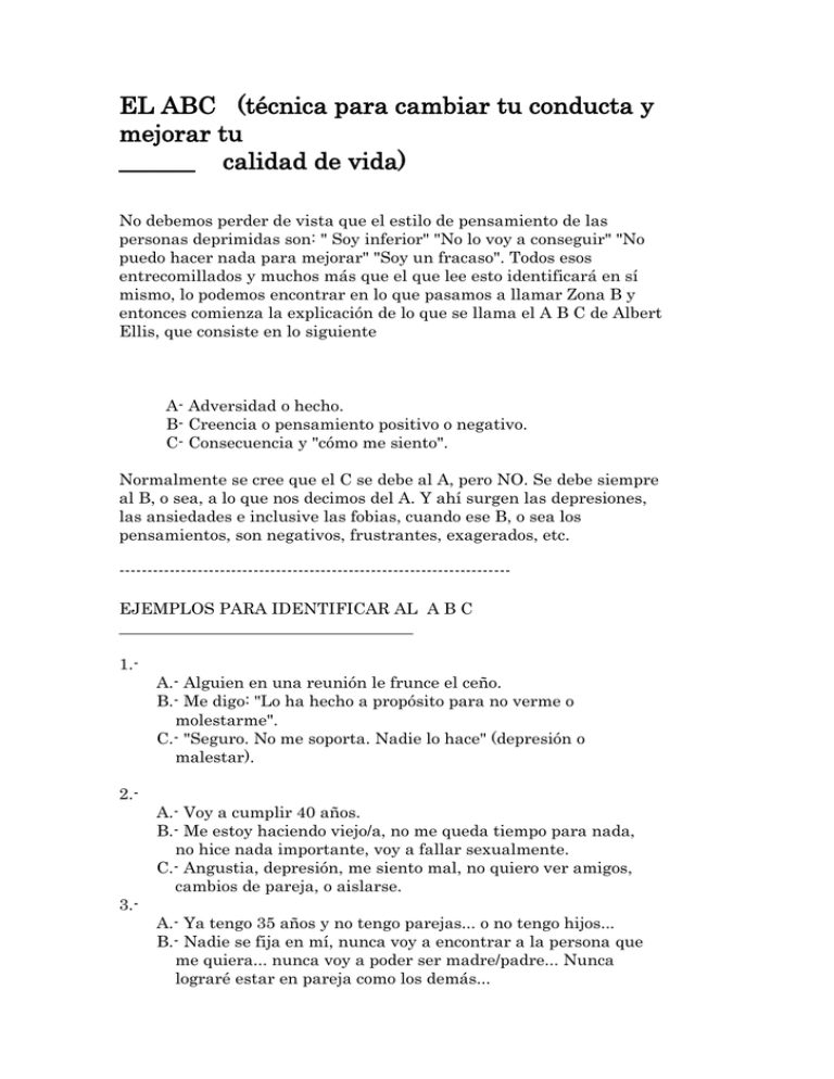 EL ABC (técnica para cambiar tu conducta y mejorar tu