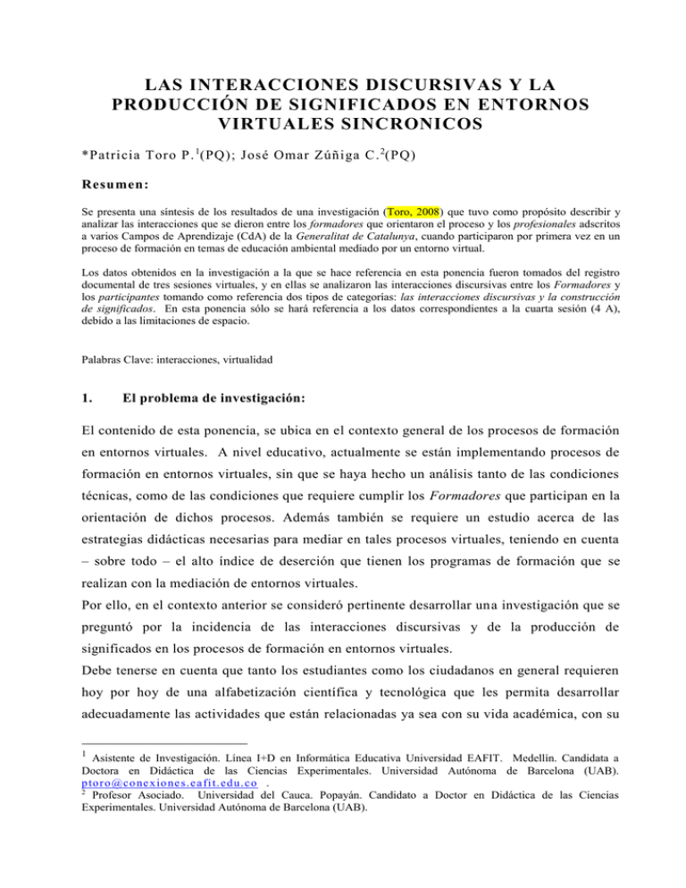 las interacciones discursivas y la producción de