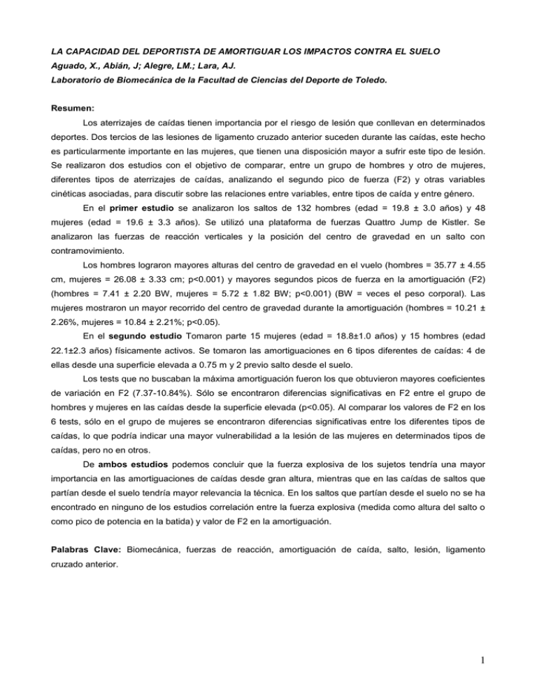 IMPORTANCIA DE AMORTIGUAR BIEN EN LAS CAÍDAS