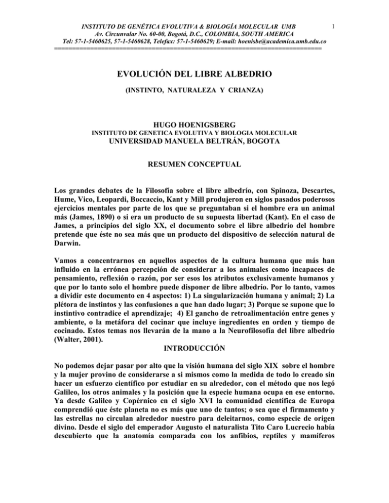 INSTINTOS, NATURALEZA Y CRIANZA