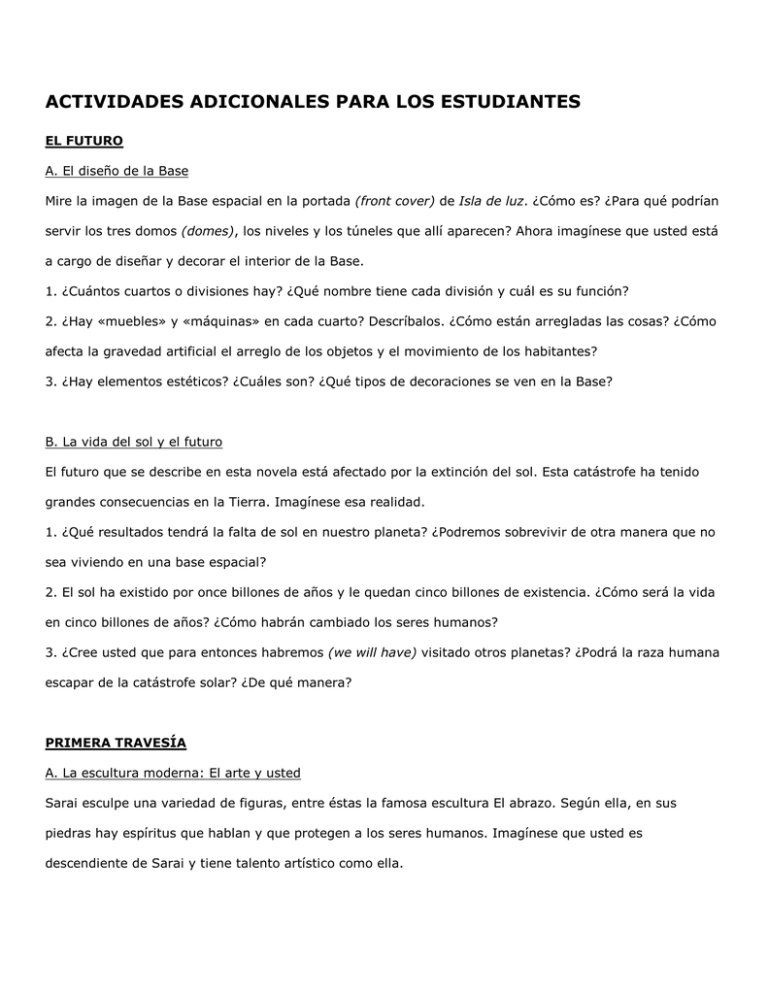 ACTIVIDADES PARA LOS ESTUDIANTES