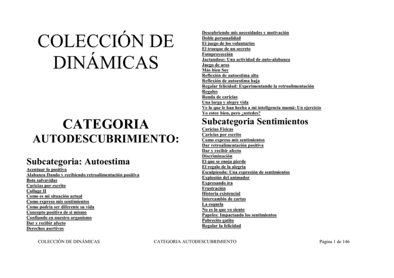 Dinámicas de Autodescubrimiento