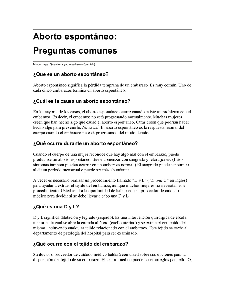 Aborto espontáneo:
