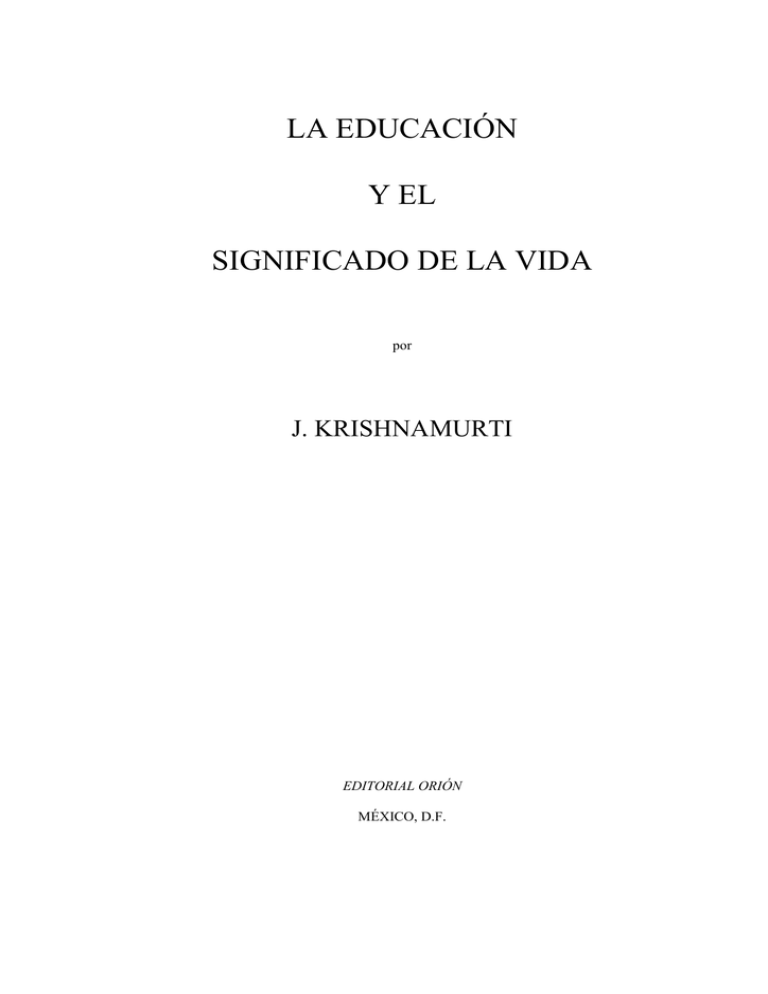LA EDUCACION Y EL SIGNIFICADO