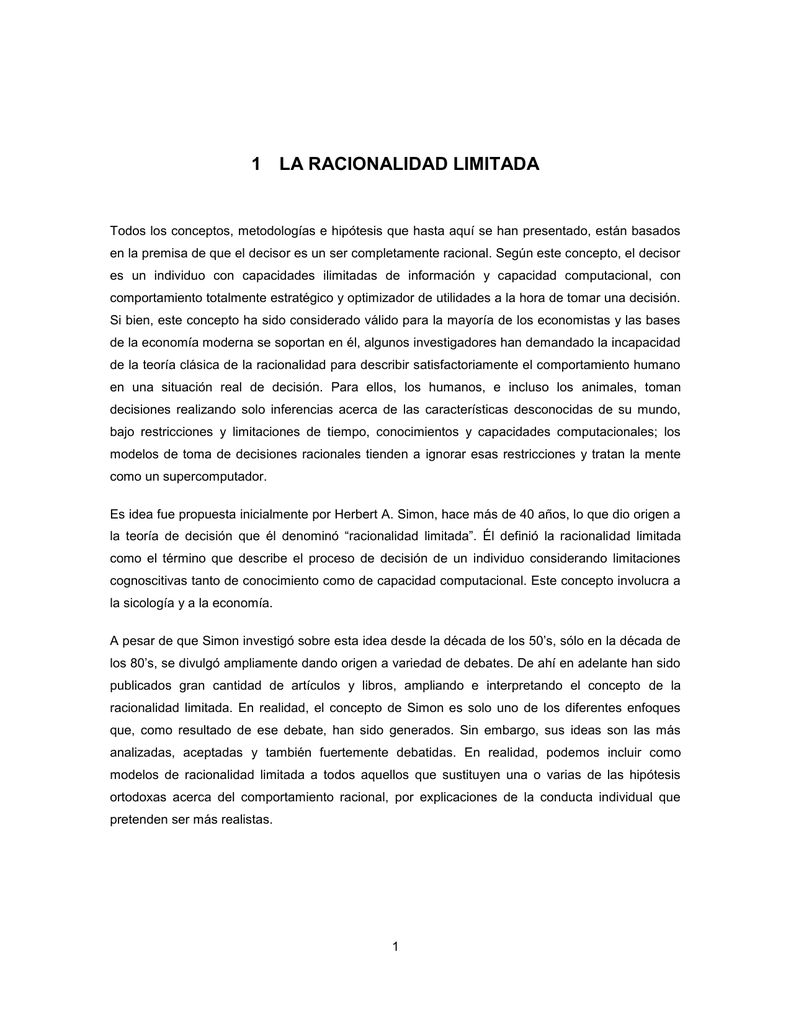 LA RACIONALIDAD LIMITADA