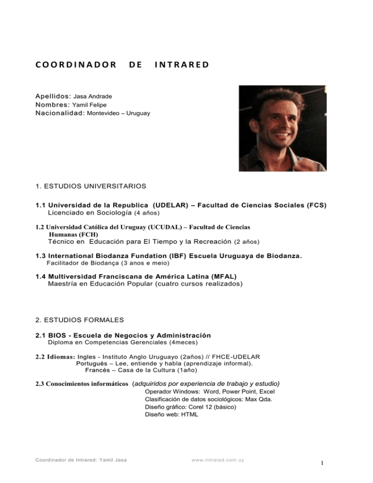 CURRÍCULUM - INTRARED