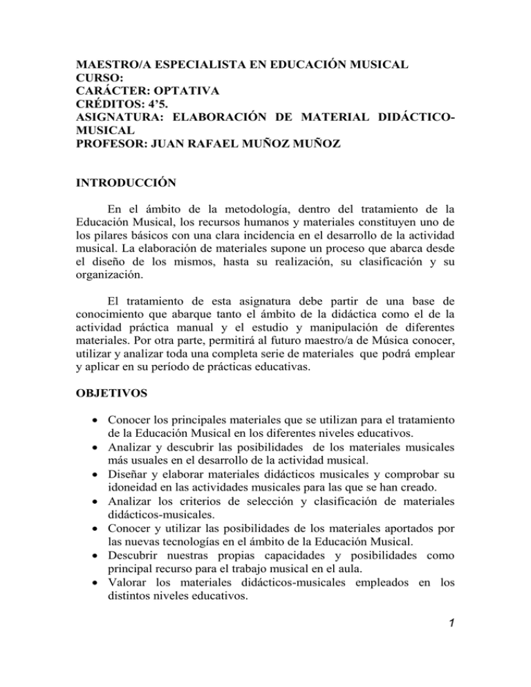 elaboracion de material didactico-musical