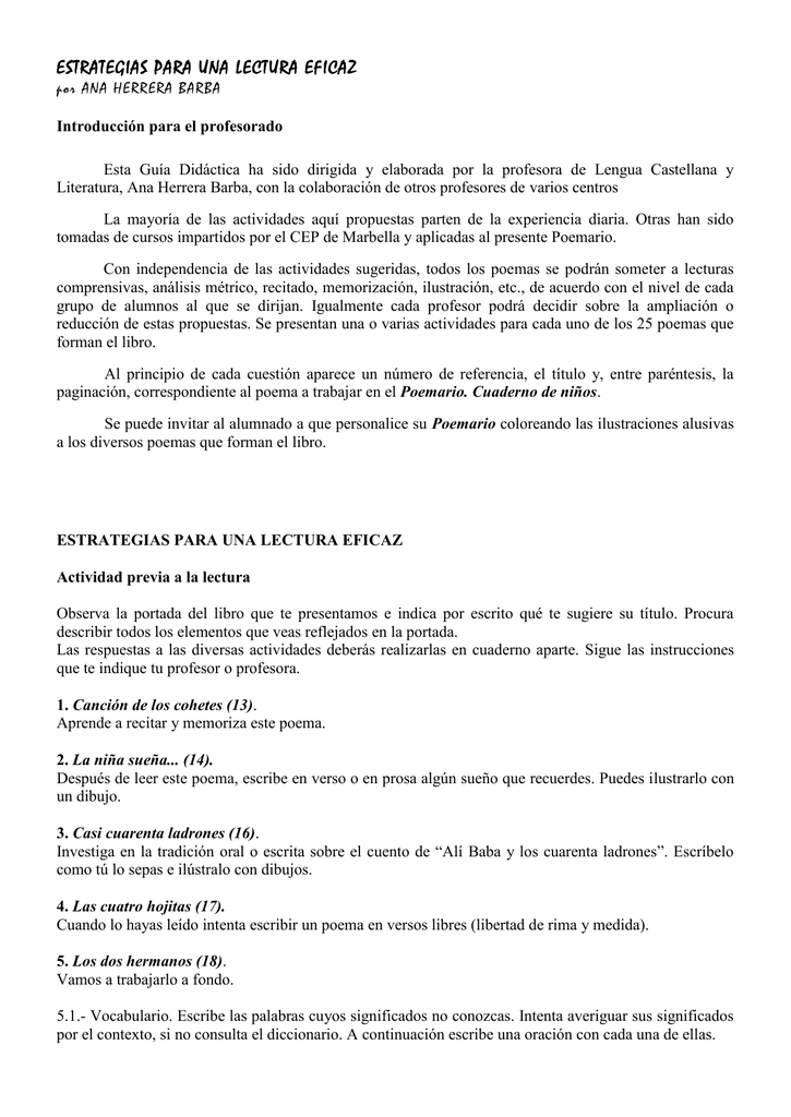 Estrategias para una lectura eficaz