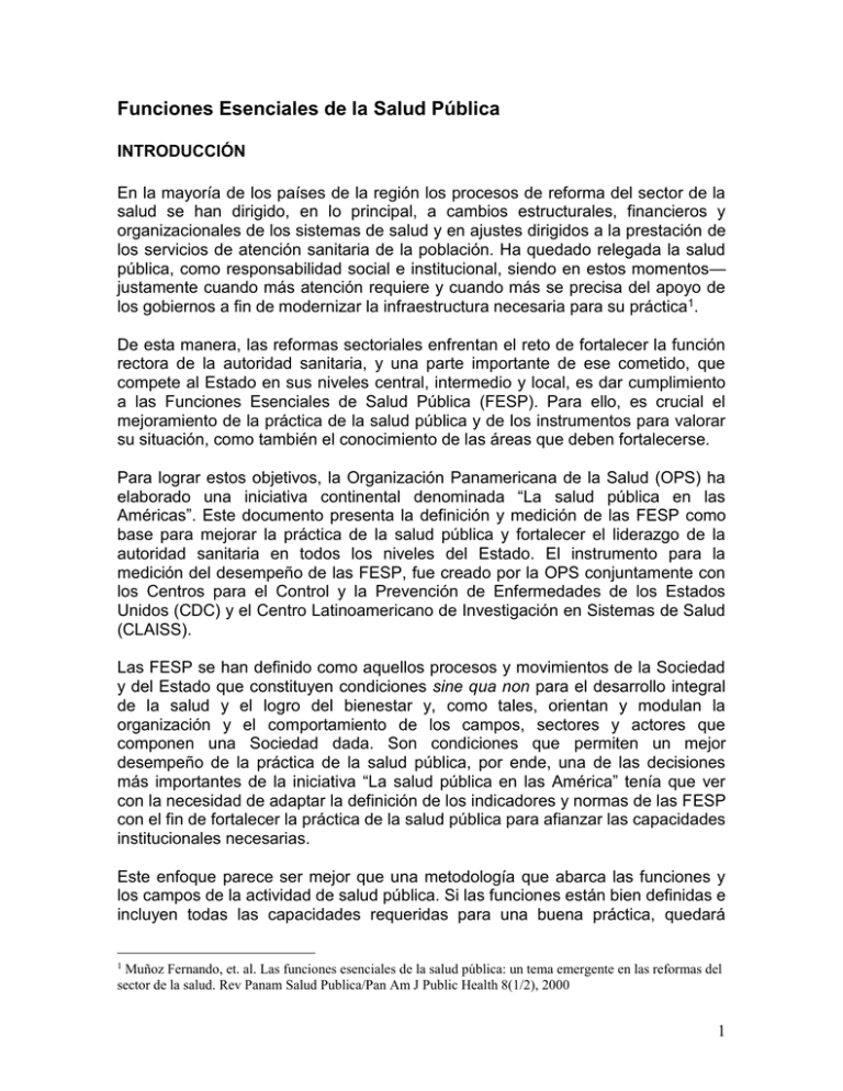 Funciones Esenciales de la Salud Pública