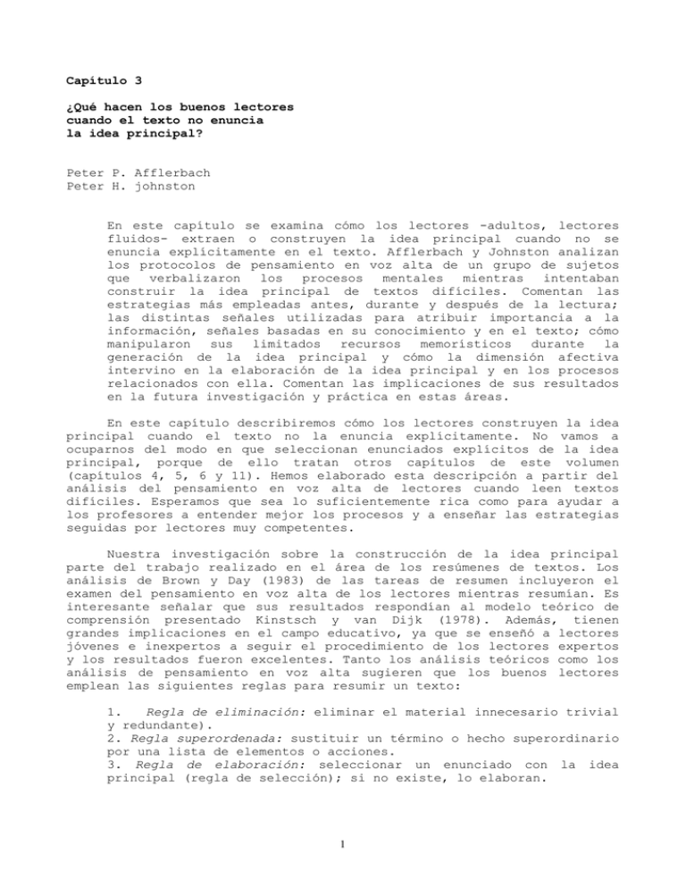 ¿Qué hacen los buenos lectores cuando el texto no enuncia la idea