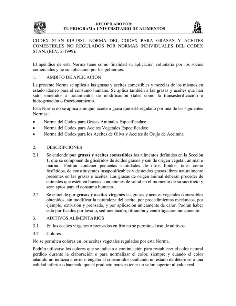 CODEX STAN 019-1981