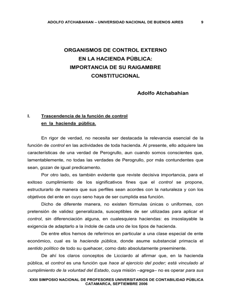 ORGANISMOS DE CONTROL EXTERNO