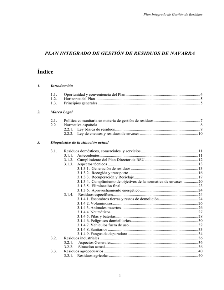 Plan Integrado de Gestión de Residuos de Navarra