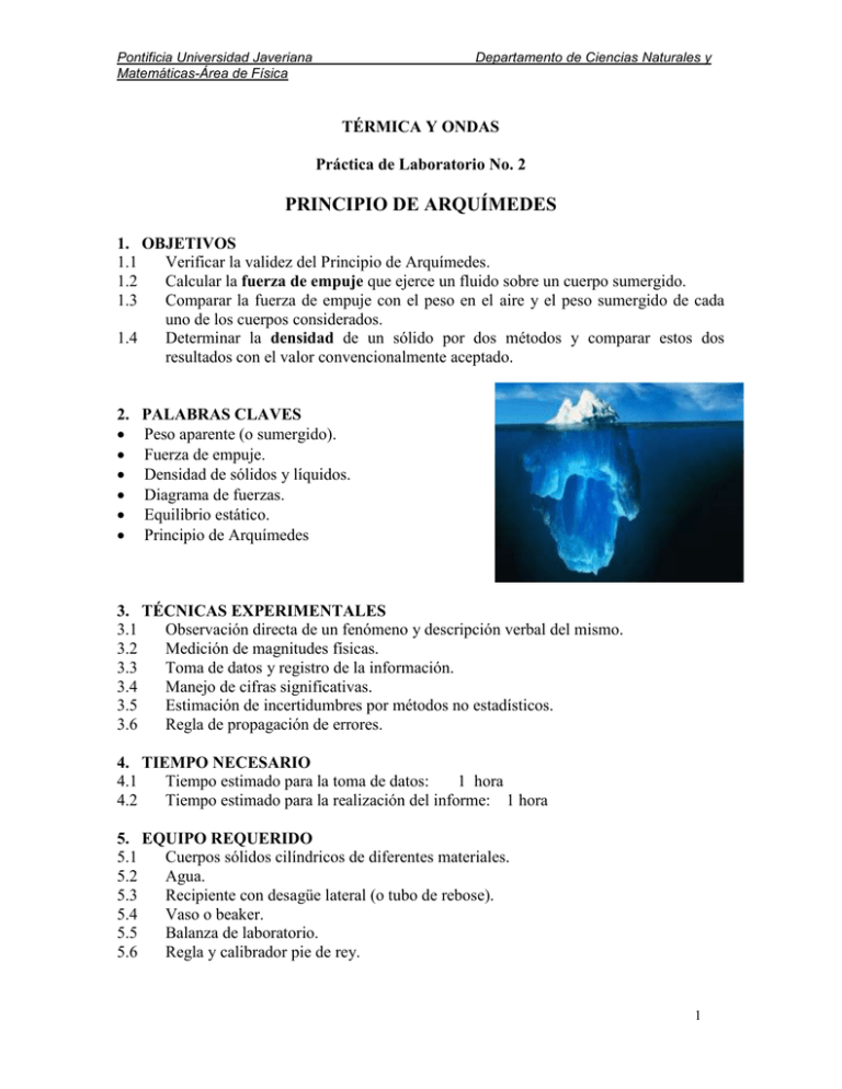 PRINCIPIO DE ARQUÍMEDES