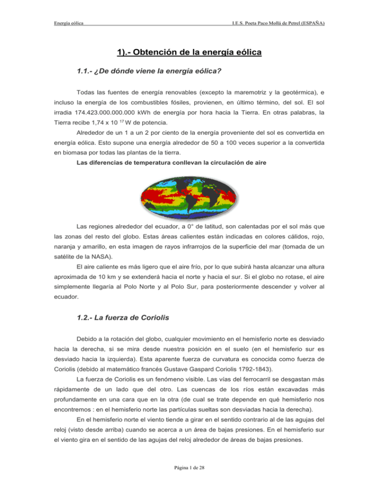 ¿De dónde viene la energía eólica