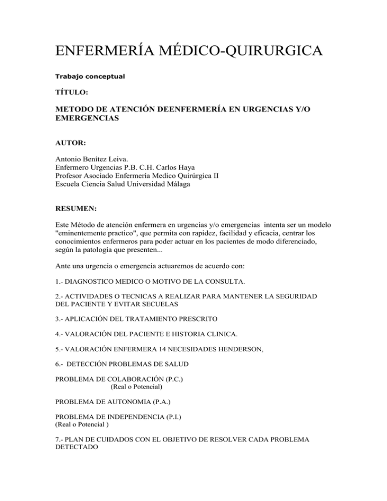 METODO DE ATENCIÓN URGENCIAS