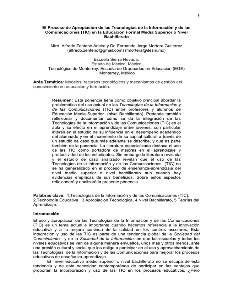 Titulillo: LAS TIC EN LA EDUCACIÓN MEDIA