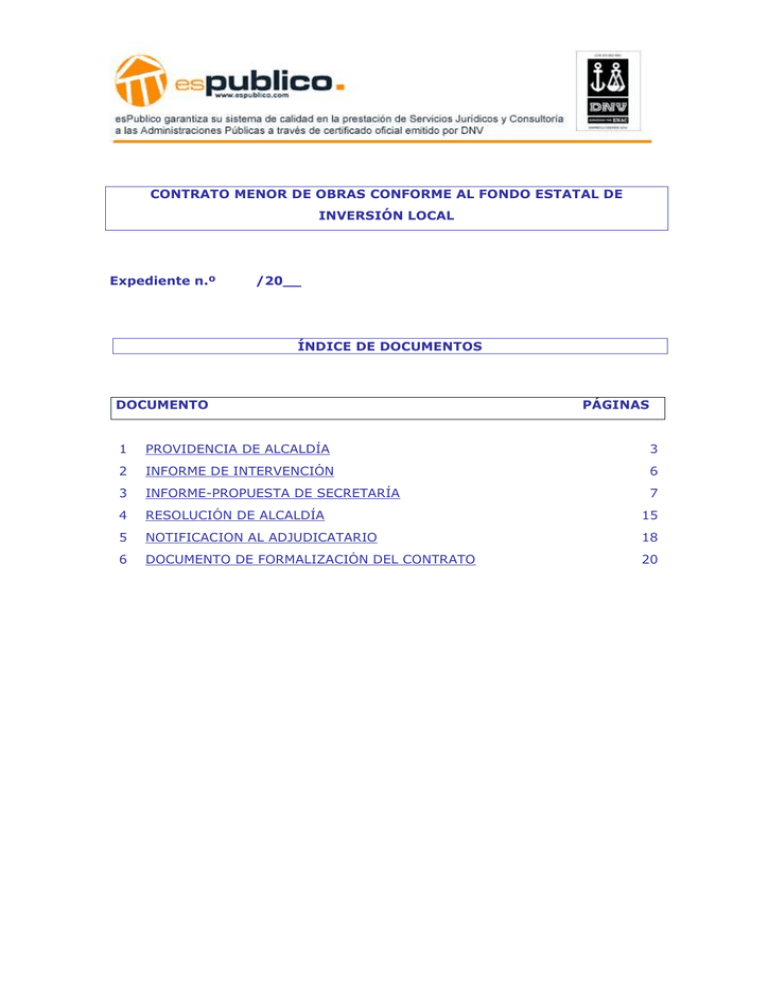 Contrato Menor de Obras.