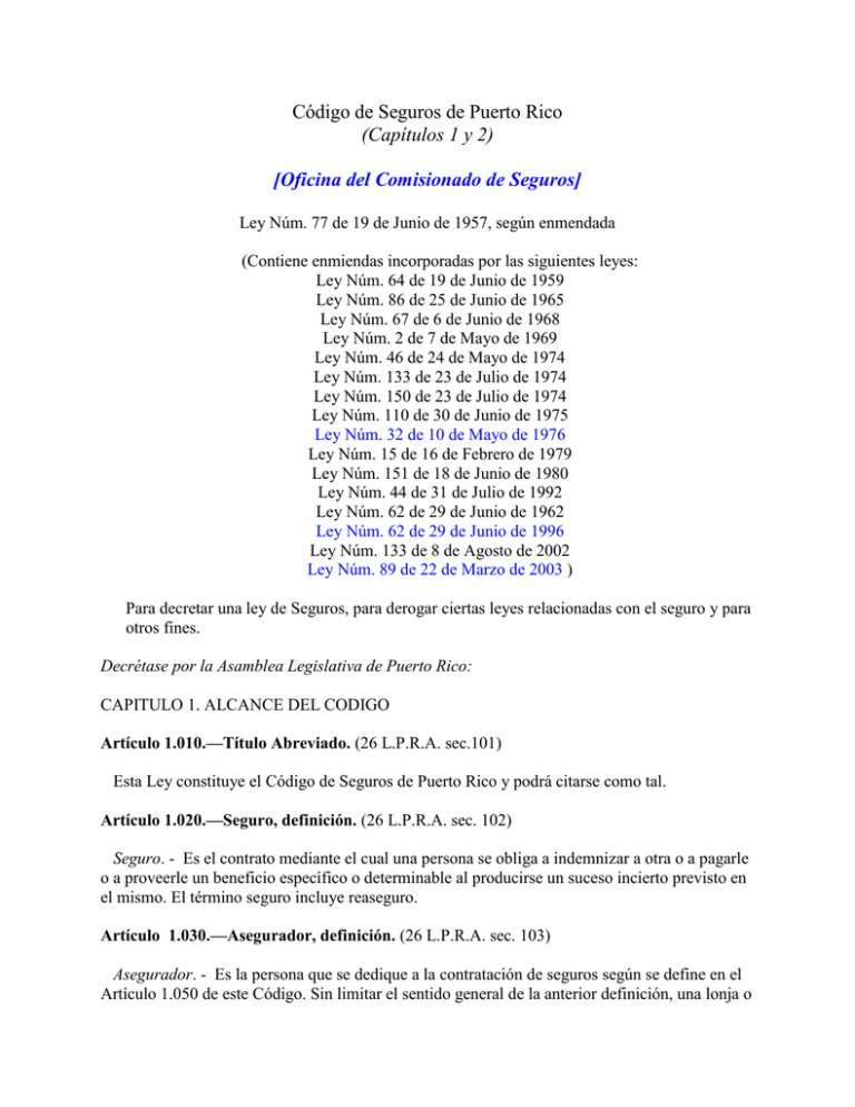 Ley Núm. 77 de 19 de junio de 1957