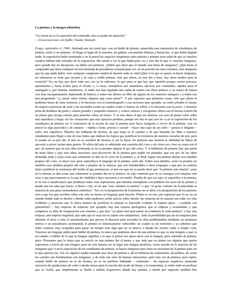 La pintura y la imagen (diatriba)