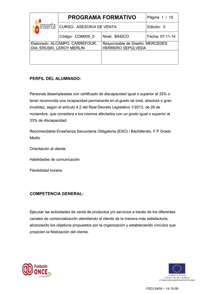 PROGRAMA FORMATIVO