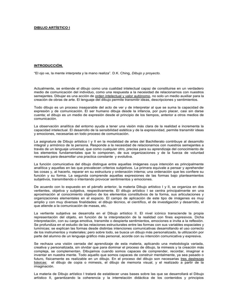 DIBUJO ARTÍSTICO I Y II