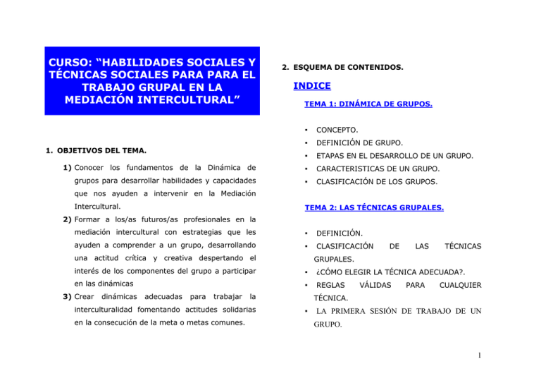 CURSO: “HABILIDADES PARA EL TRABAJO