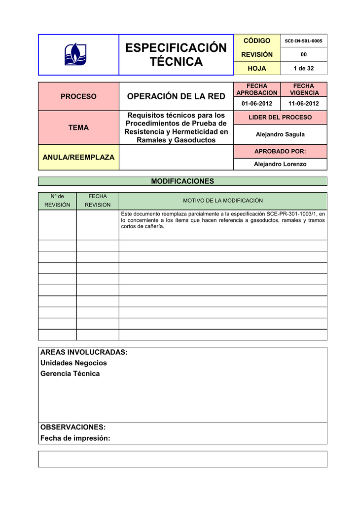 6.3 Procedimiento Específico de Prueba Hidráulica