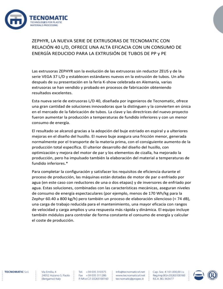 Descargar PDF - Tecnomatic Srl