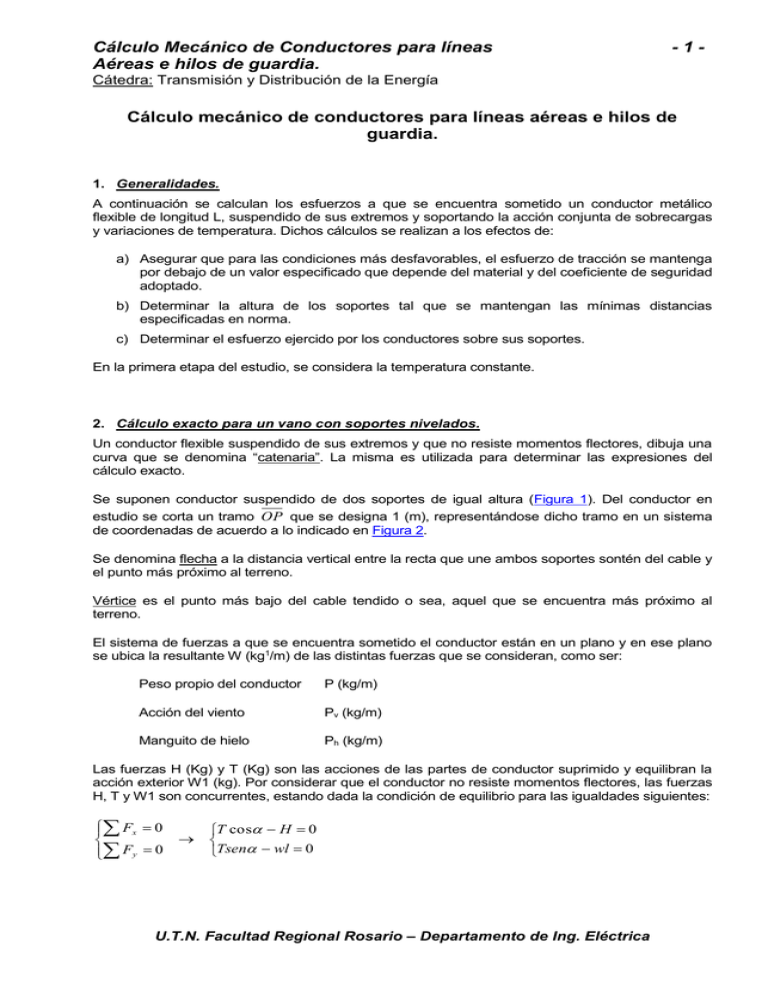 Cálculo Mécanico de Líneas de Transmisión