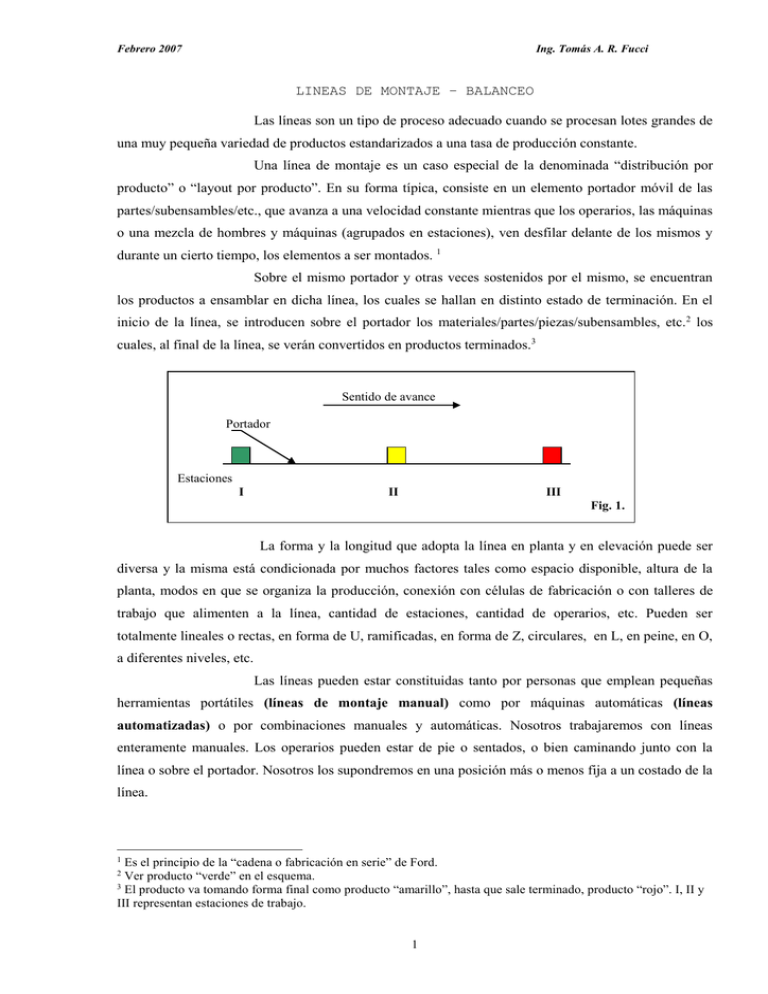 LINEAS DE MONTAJE – BALANCEO