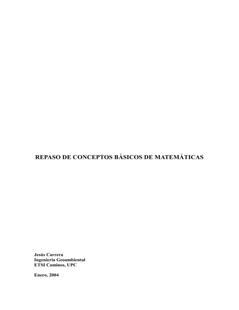 REPASO DE CONCEPTOS BÁSICOS DE MATEMÁTICAS
