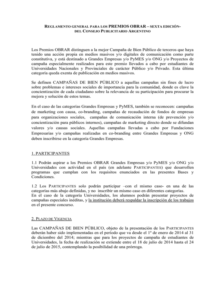 bases y condiciones obrar