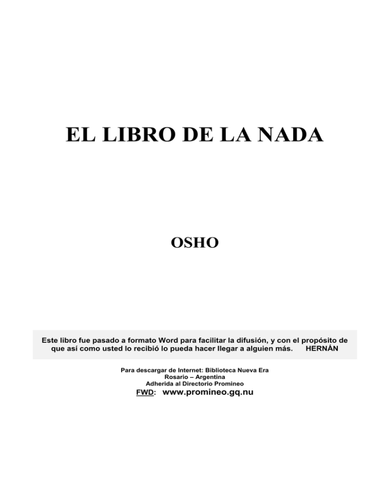 Osho - El libro de la Nada