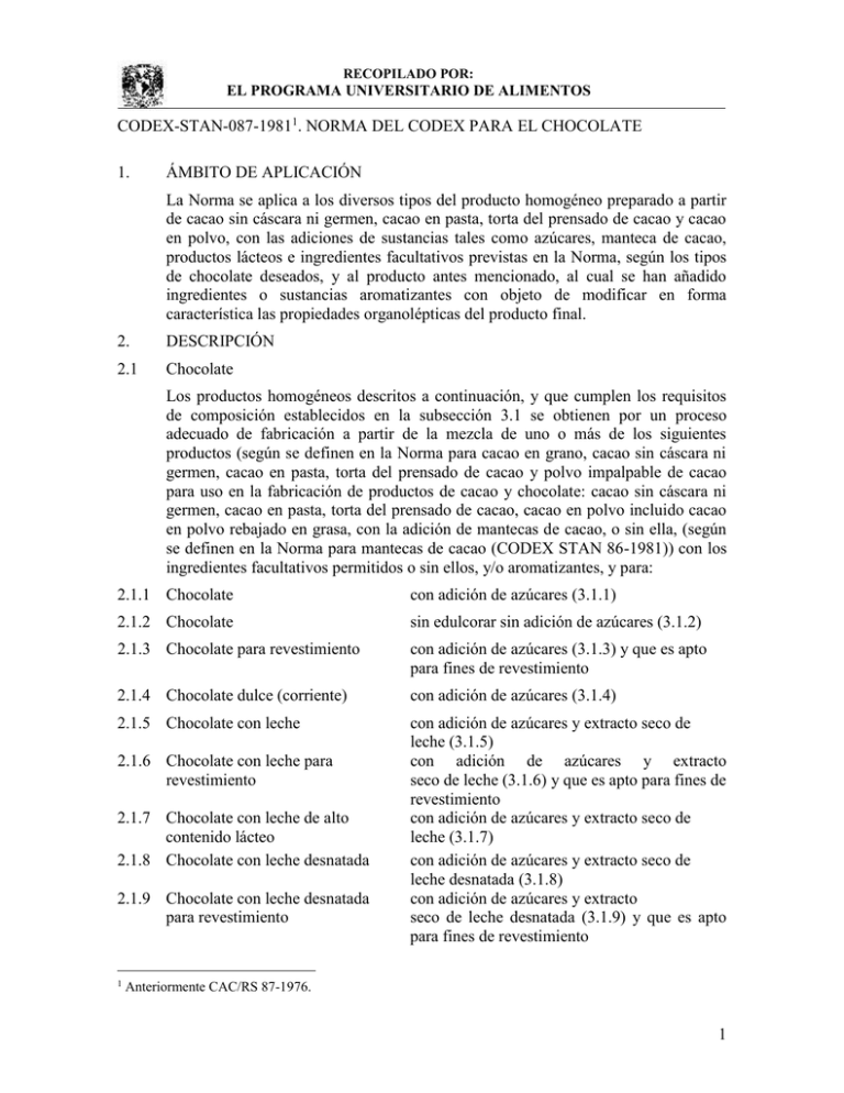 CODEX-STAN-087-1981[1]. NORMA DEL CODEX PARA EL