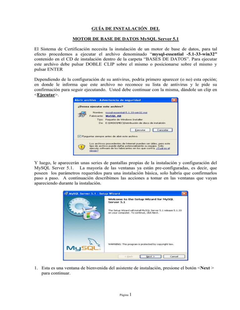 Guía de instalación del sistema de Certificación