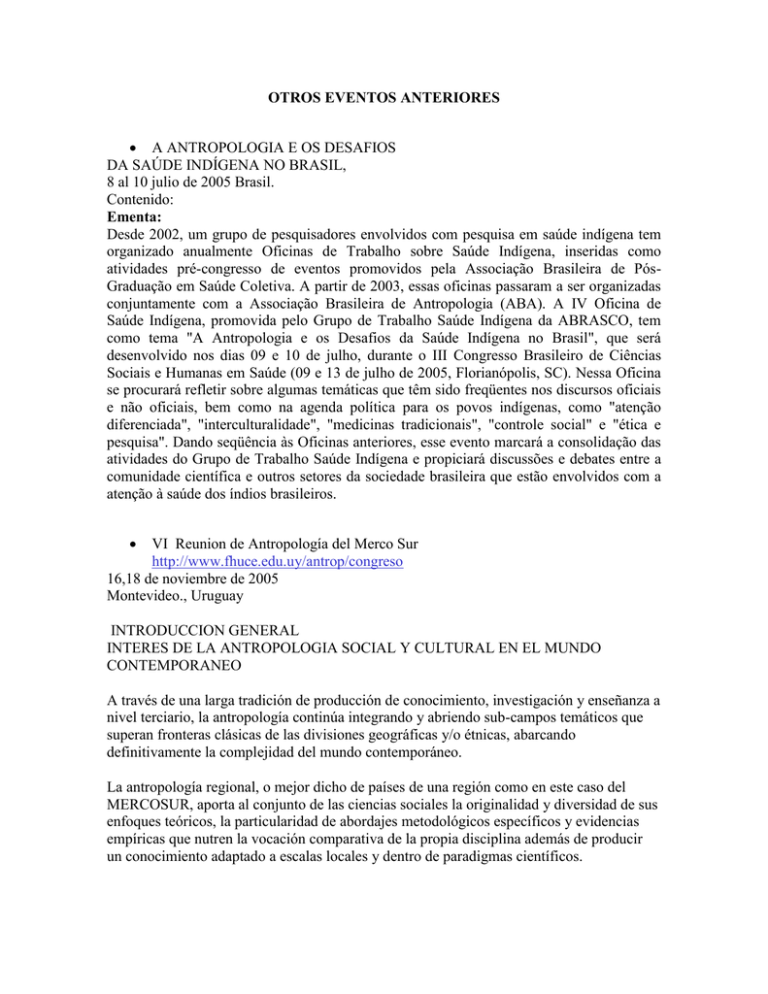 OTROS EVENTOS ANTERIORES