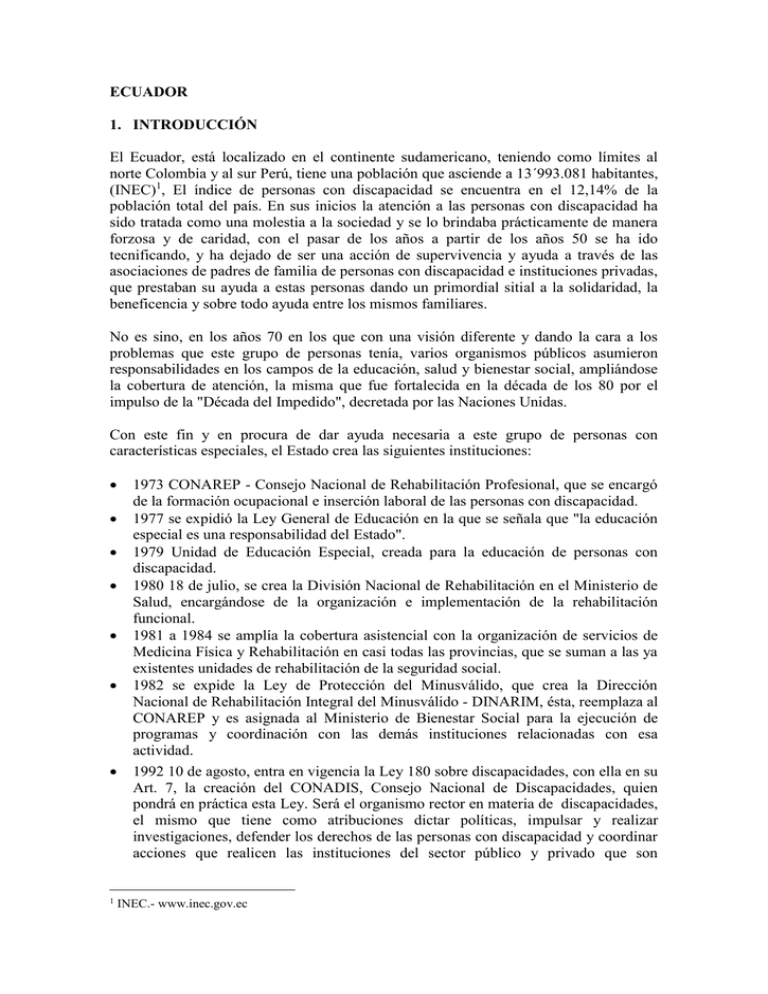 ECUADOR 1. INTRODUCCIÓN