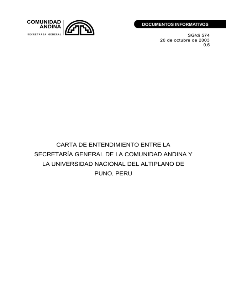 Carta De Entendimiento Entre La Secretaria General