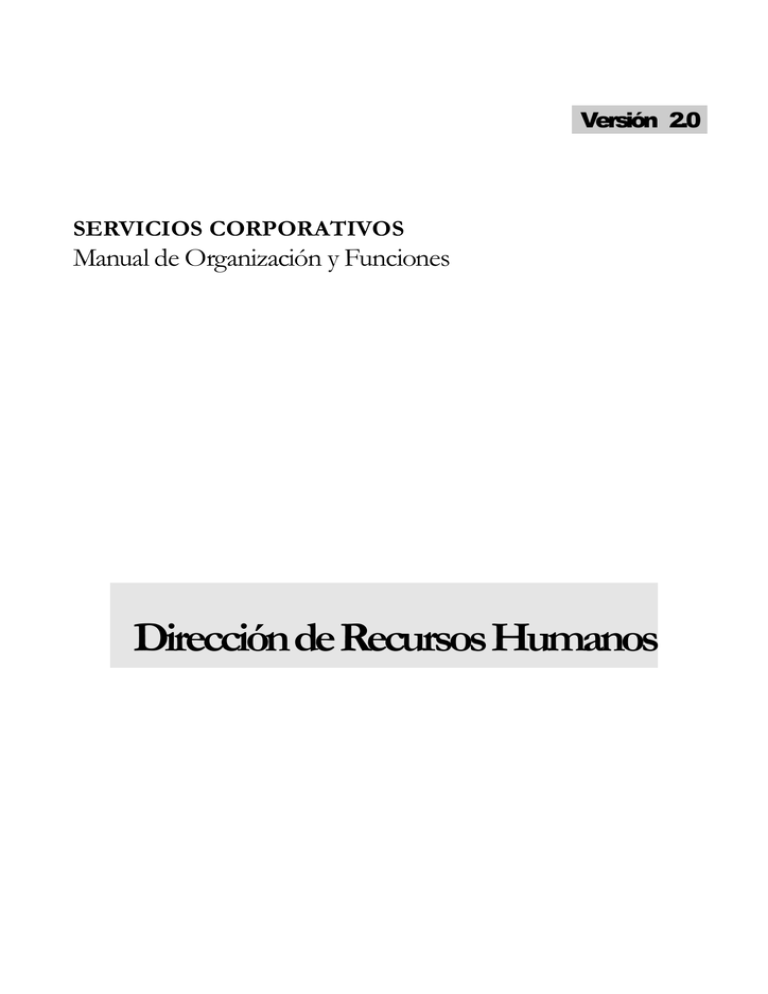 MANUAL DE ORGANIZACIÓN Y FUNCIONES DEL