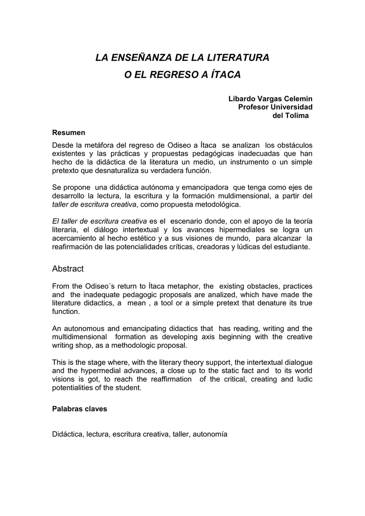 LA ENSEÑANZA DE LA LITERATURA