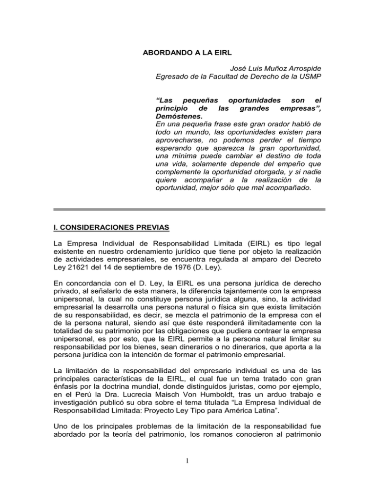 empresa individual de responsabilidad limitada