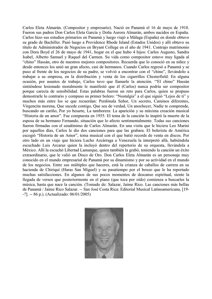 Biografía de Carlos Eleta Almarán