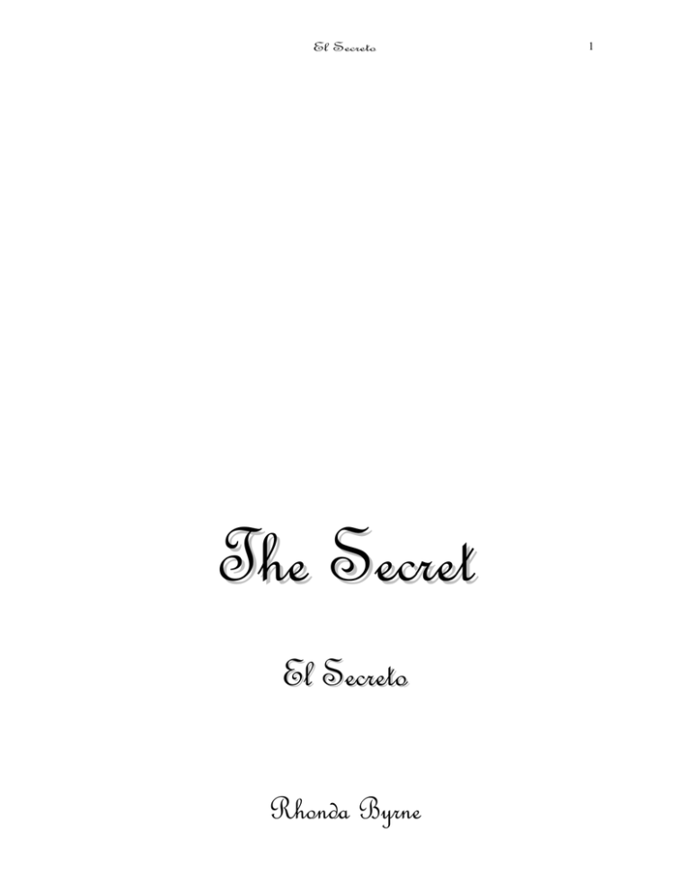 Libro El Secreto-Rhonda Byrne