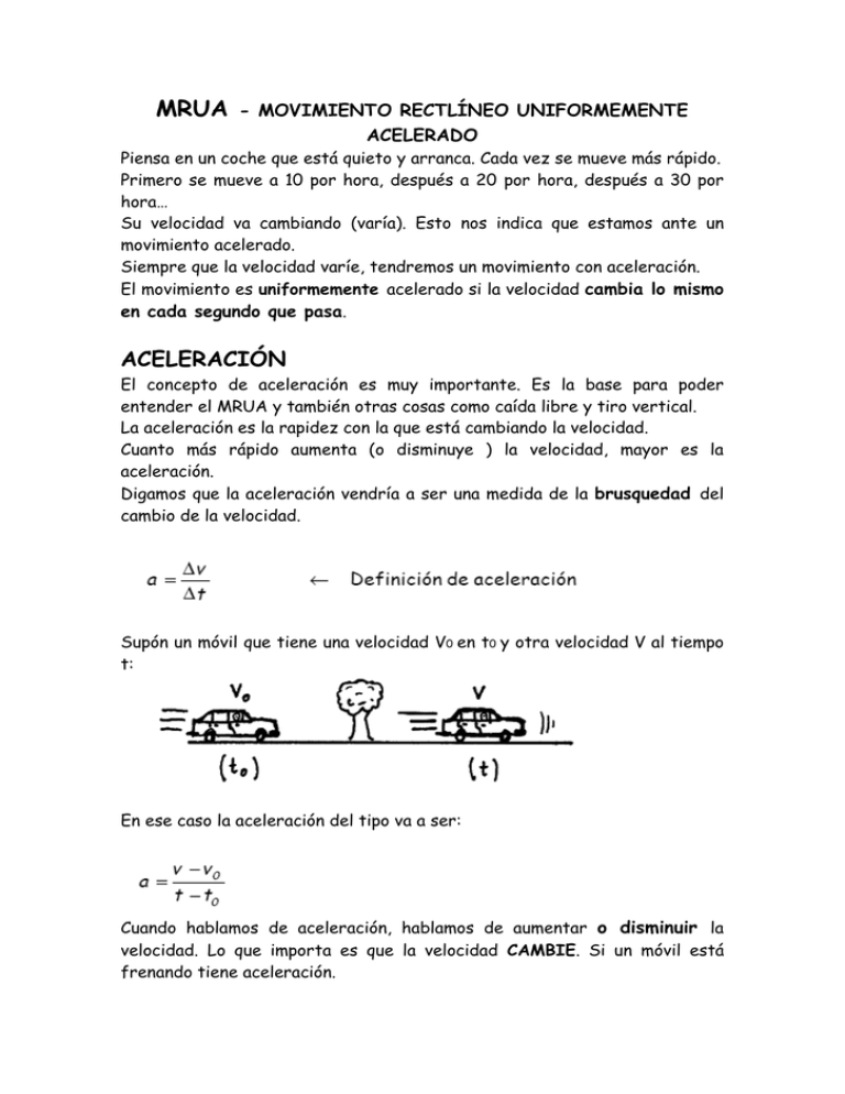 MRUA - MOVIMIENTO RECTLÍNEO UNIFORMEMENTE ACELERADO