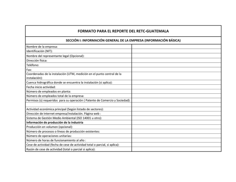 Formato - RETC Guatemala