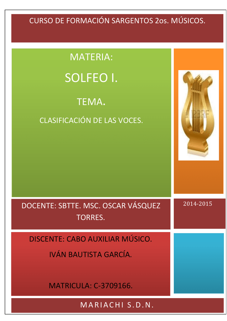 CLASIFICACIÓN DE LAS VOCES EN EL CANTO