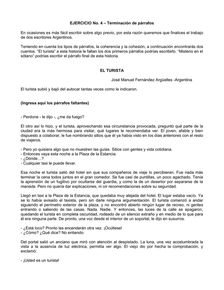 Terminación de párrafos