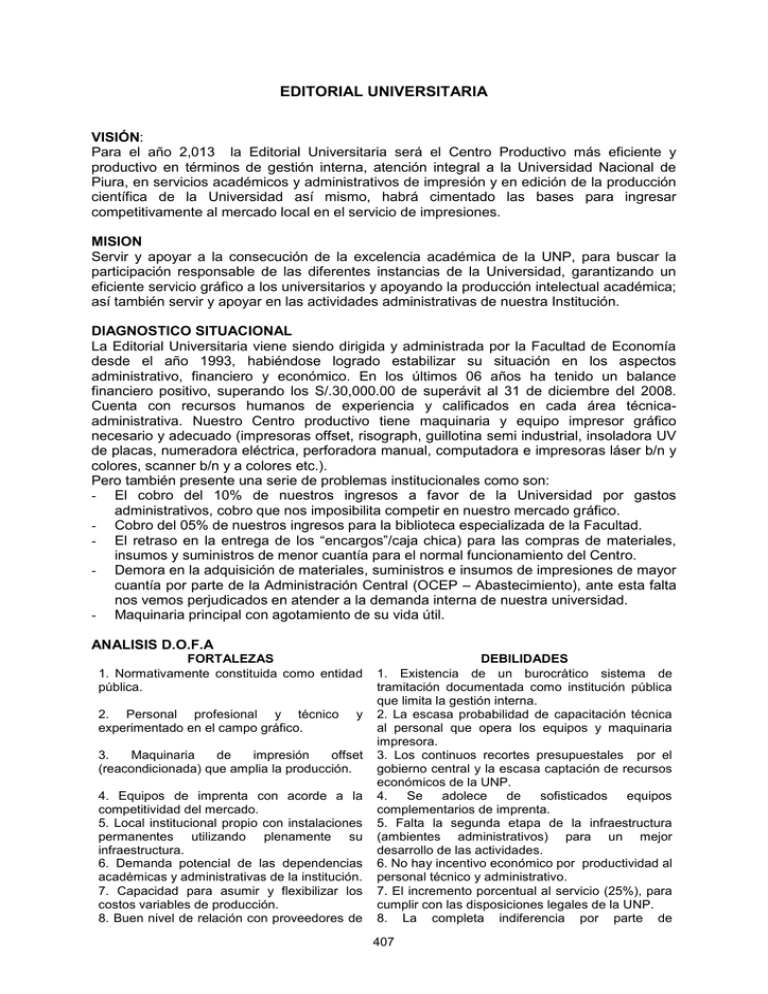 PLAN ESTRATEGICO DE EDITORIAL UNIVERSITARIA