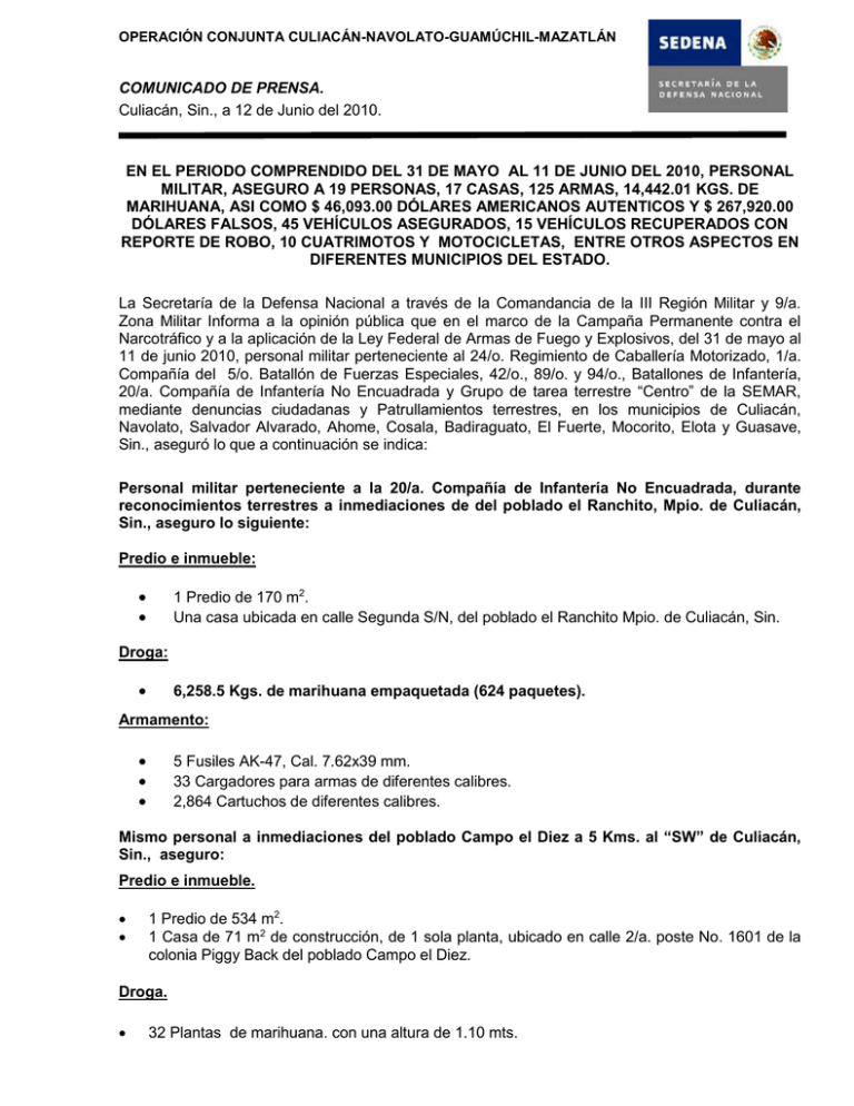 ME PERMITO INFORMAR A USTED, QUE EN APLICACIÓN DE LA